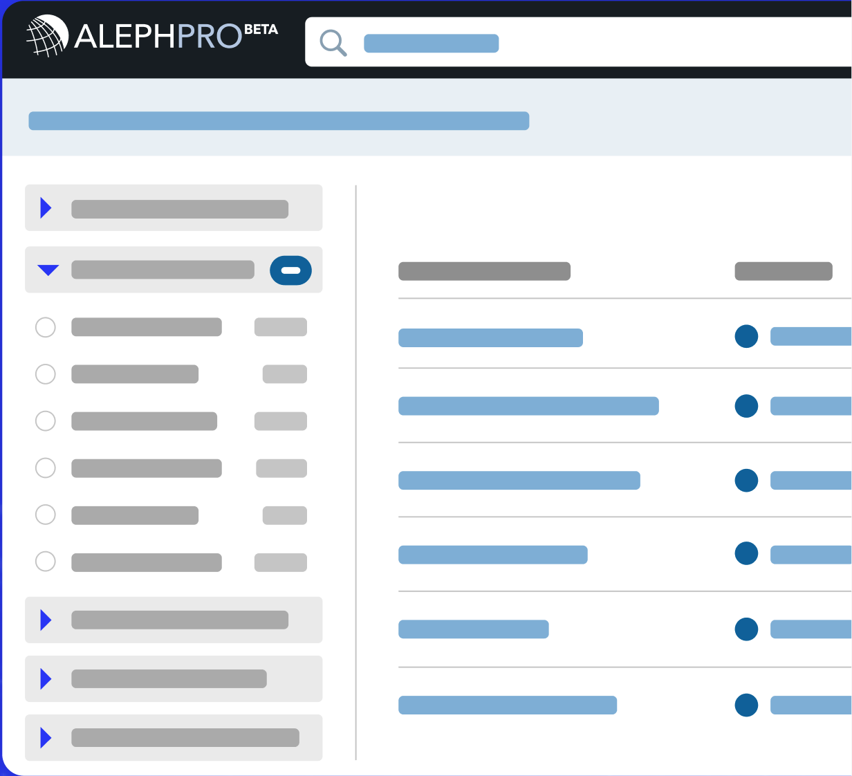 Aleph Pro interface